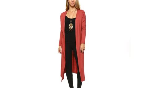 Isaac Liev Womens Long Flyaway Cardigan In Standard Or Plus Sizing