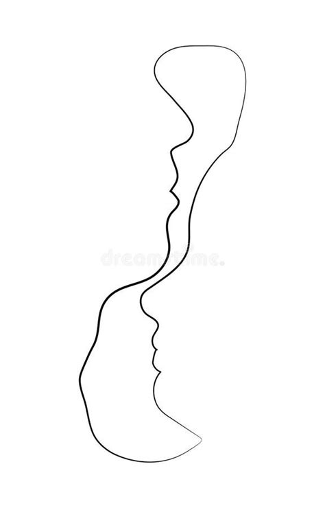 Two Faces One Line Stock Illustrations 268 Two Faces One Line Stock