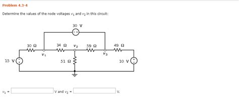 solved problem 4 3 4 determine the values of the node vol