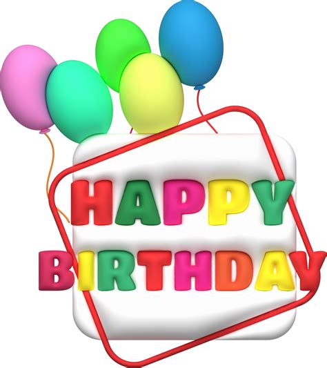 Illustration 3d Happy Birthday Word Icon And Colorful Balloons