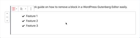 how to remove a block in wordpress block editor
