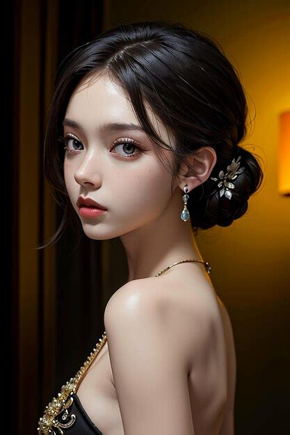 Premium Ai Image Oriental Beauty Delicate Facial Features Young