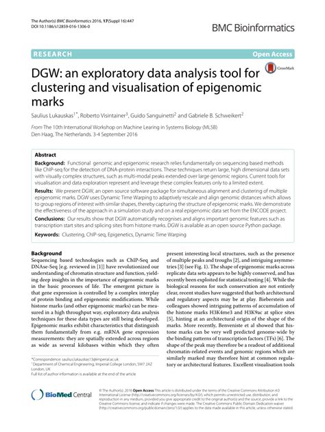 pdf dgw an exploratory data analysis tool for clustering and