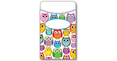 Colorful Owls Library Pockets Cd 121011 Carson Dellosa