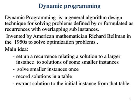 dynamic programming