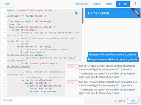 pass arguments to a named route page issue · issue 5385 · flutter