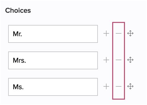 delete a prefix choice from the name field zoho creator help