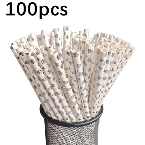 Dopebox Striped Paper Drinking Straws Biodegradable Gold Paper Straws