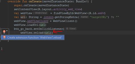 android how to reload refresh the webview content by clicking a