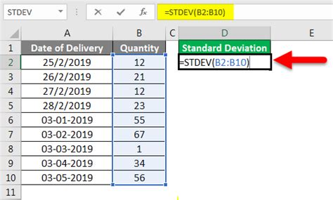 standard deviation formula in excel how to calculate stdev in excel