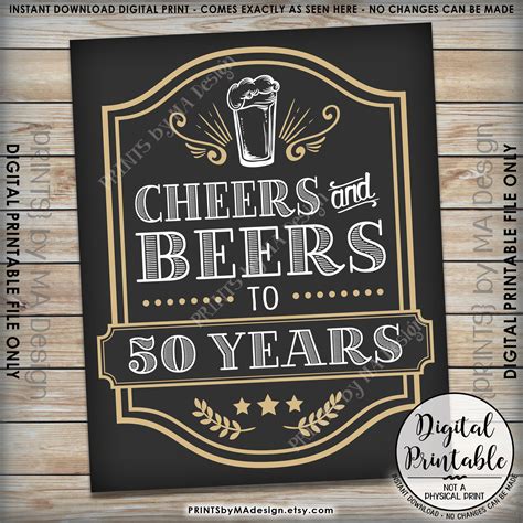 Cheers And Beers To 50 Years Cheers To 50th B Day Cheers And Beers