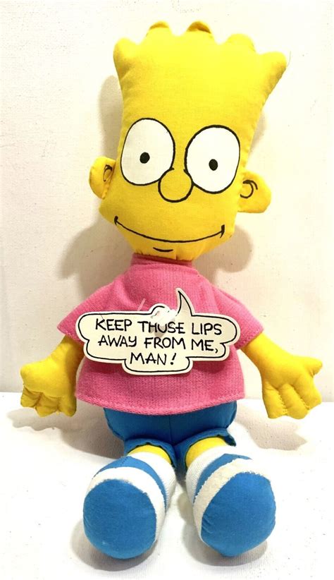 Vintage Simpsons Bart Simpson Plush Body 10 Inch Tall 1990 Removable