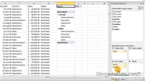 excel 2010 creating pivot tables youtube