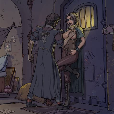 Rule 34 2d Azkaban Exposed Breasts Eye Patch Female Grabbing Breasts