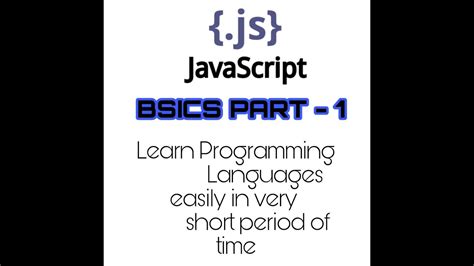 learn javascript basics part 1 youtube