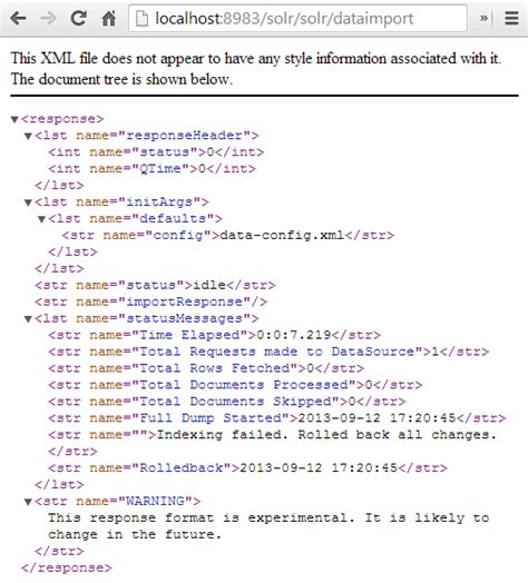 postgresql solr dataimporthandler error docbuilder exception while