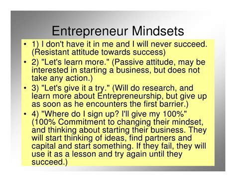 Entrepreneurship Mindsets
