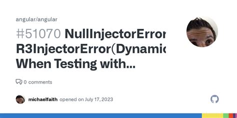 nullinjectorerror r3injectorerror dynamictestmodule when testing with