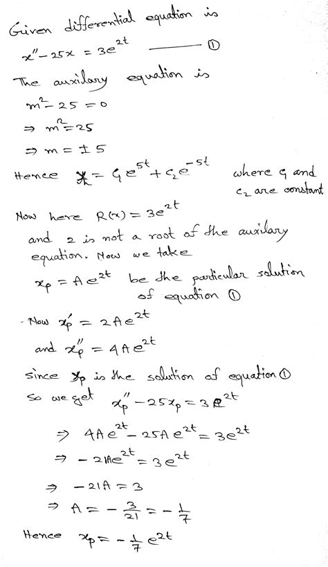 [solved] Solve The Second Order Differential Equation Using The Method