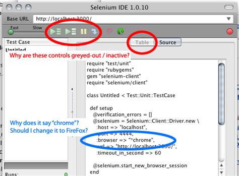 testing why are selenium ide playback controls inactive