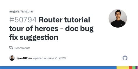 Router Tutorial Tour Of Heroes Doc Bug Fix Suggestion · Issue 50794