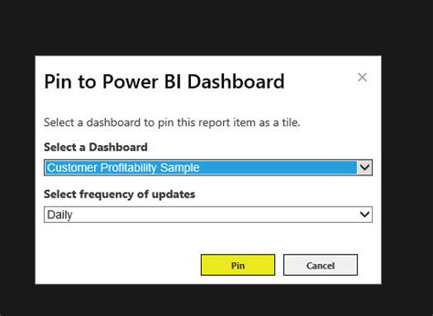 pinning a sql server reporting services report to power bi