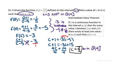 determining at least 1 value c in [a b] such that f c d for some