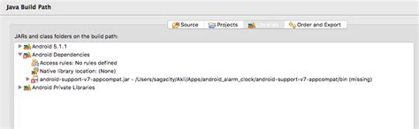 eclipse android dependencies android support v7 appcompat jar stack