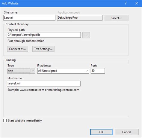 laravel install on windows iis
