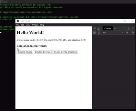 emulation in electronjs geeksforgeeks