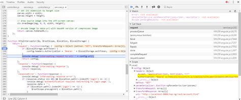 angularjs setting jwt authorization header in interceptor not working