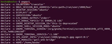 linux export command with examples {command syntax and options}