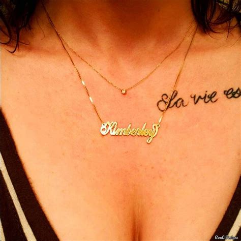 Solid Gold Name Necklace 14k Gold Personalized Nameplate And Chain New