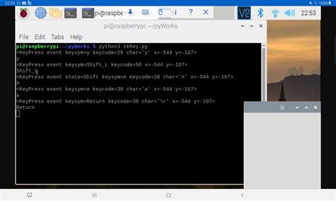 hello raspberry pi python tkinter to detect key event