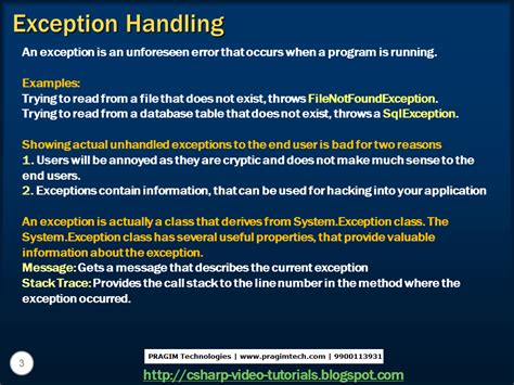 sql server and c video tutorial part 40 exception handling