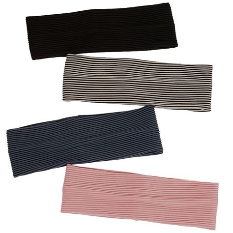 Geebro Women Solid Color Stripe Headbands New Casual Elastic Hairbands