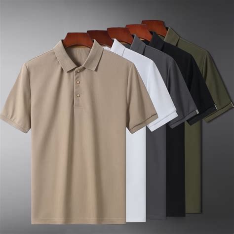 Koeran Knitted Polo T Shirt Men Casual Short Sleeve Collared Top Men