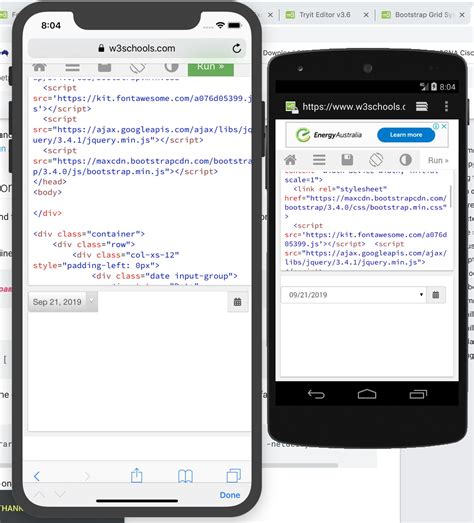 html on iphone input element with datepicker class doesn t span