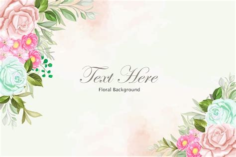 Premium Vector Beautiful Floral Frame Background With Soft Color