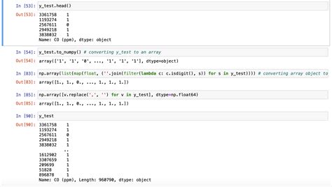 arrays issue converting data frame datatype from object to float64