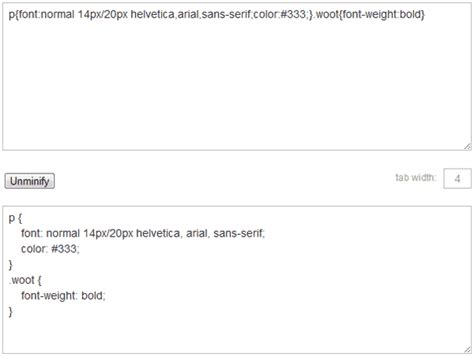unminify css and make it readable sumtips