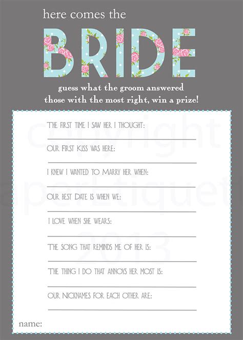 Free Bridal Shower Games Printables Printable Templates By Nora