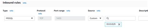 cannot connect to rds sql server database using management