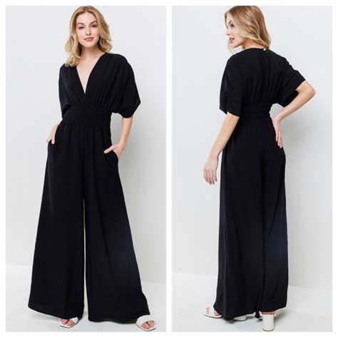 Shopevelynne Pants And Jumpsuits 7 Fabulous Deep V Neck Smocked