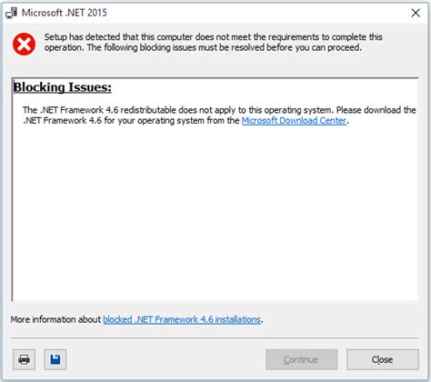 framework installation error on windows 10 microsoft community