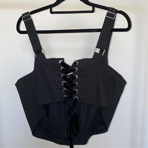 Dangerfield Black Corset Top Size 18 Original Depop