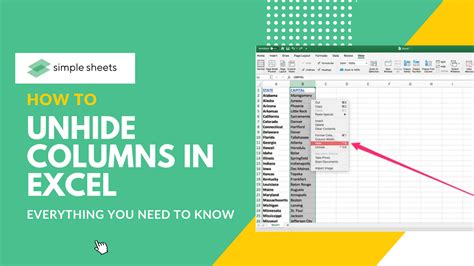 how to unhide columns in excel everything you need to know