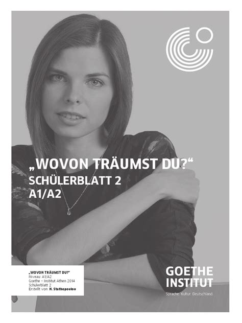 Wovon TrÄumst Du SchÜlerblatt 2 A1 A2 Wovon TrÄumst Du Niveau