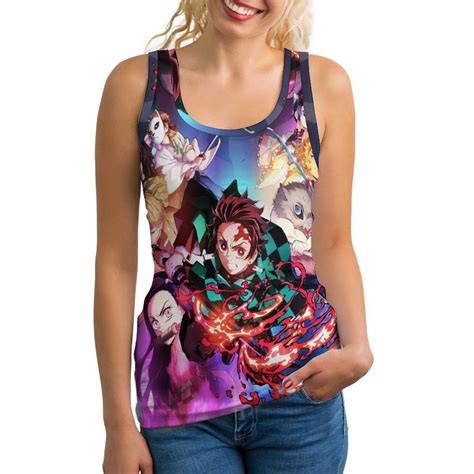 Anime Demon Slayer Kimetsu No Yaiba Womens Fashionable Vests Sports
