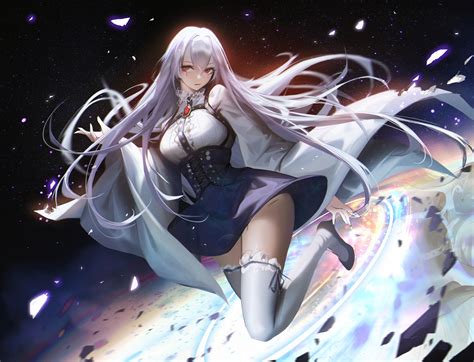 Fantasy Girl Anime Tang 22 Fantasy Art Stockings Red Eyes Dress